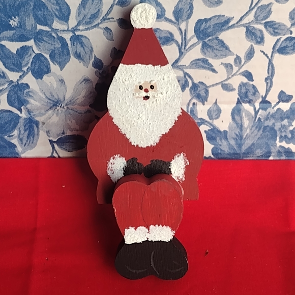 Holiday | Vintage Wooden Santa Shelf Sitter Decoration Table Or Mantle ...